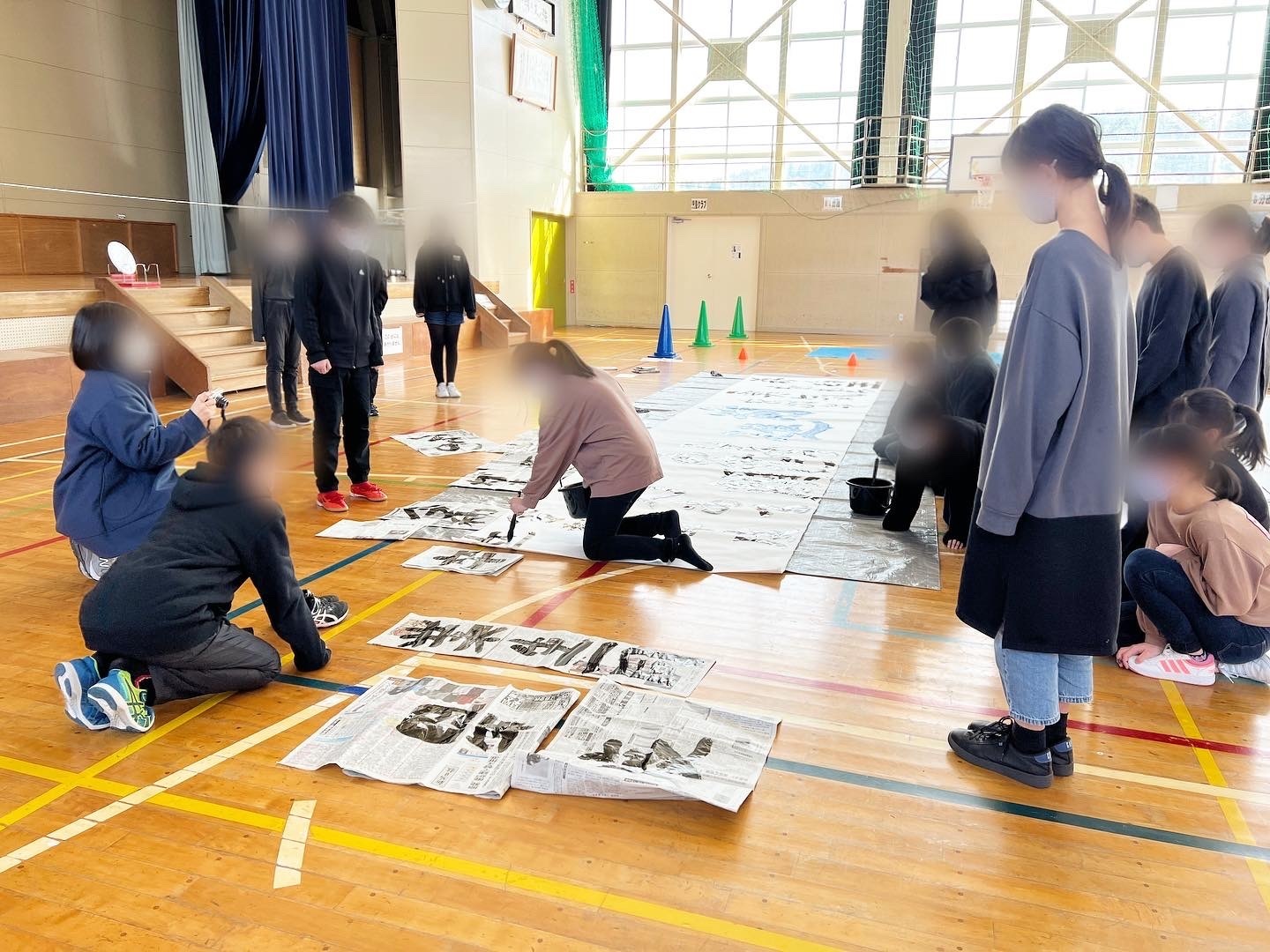 保内小学校2日目: 女流書家 下田彩水 -saisui-